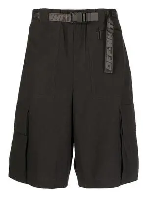 Off-White Ss22 Industrial Belted Cargo Shorts - Dark Grey