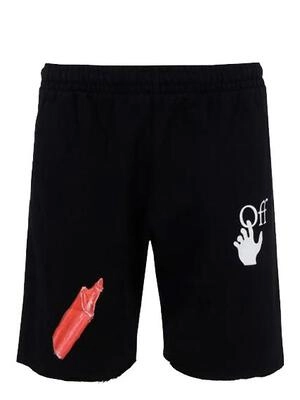 Off-White Pascal Applique Casual Shorts - Black