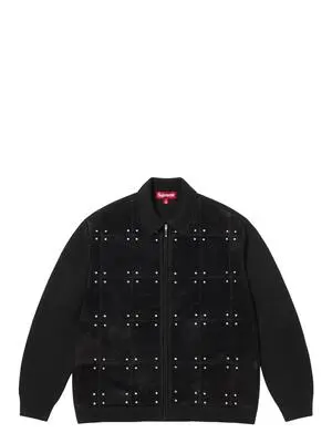Supreme Studded Suede Cardigan - Black