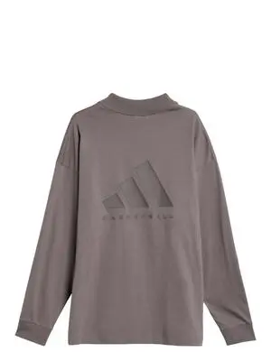 Adidas Basketball Long Sleeve Mock Neck Tee - Brown