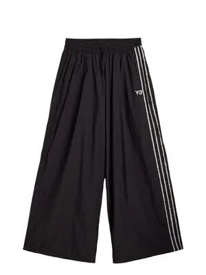 Adidas Y-3 Raw Edge 3 Stripes Wide Leg Pants - Black