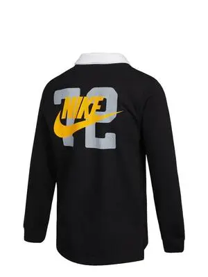 Nike Rugby Long Sleeve Knit Polo Shirt - Black