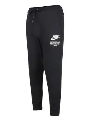 Nike Logo Alphabet Printing Knit Bundle Feet Sports Pants/trousers/joggers Autumn - Black