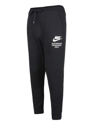 Nike Logo Alphabet Printing Knit Bundle Feet Sports Pants/trousers/joggers Autumn - Black