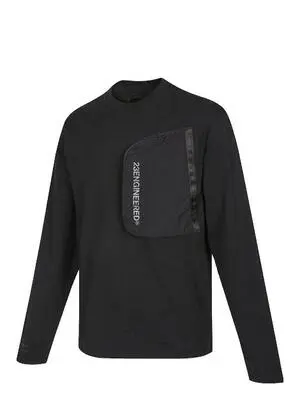JORDAN Long Sleeve Crewneck T-shirt With Reflective Detailing - Black