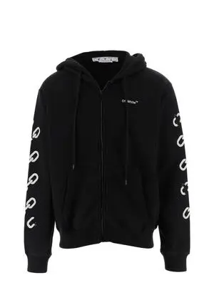 Off-White Chain Logo Zip Up Hoodie - Default Color