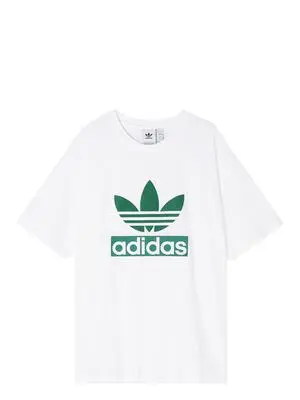 Adidas Originals Logo Round Neck Short Sleeve Tee For - White