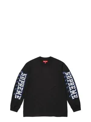 Supreme Intarsia Sleeve Long Sleeve Top - Black