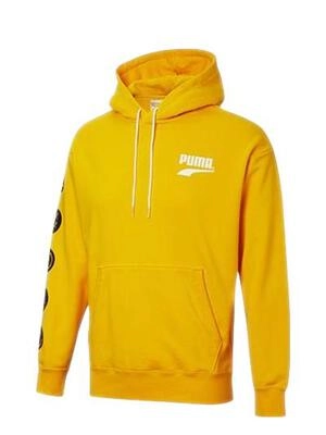 PUMA Puma Club Casual Printing Hoodie Yellow