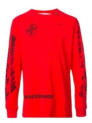 Off-White Off-White Long Sleeve Graphic T-Shirt Red