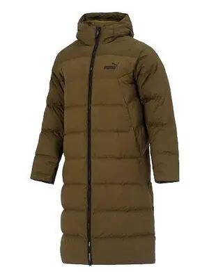 PUMA Hooded Down Coat Jacket - Brown
