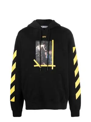 Off-White Diagonal Stripe Hoodie - Black/white
