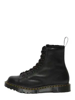 Dr. Martens Barton Shearling Lined Leather Ankle Boots - Black
