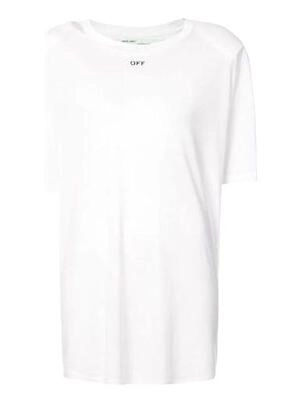 Off-White Oversized Slit Crewneck T-shirt With Back Print - White