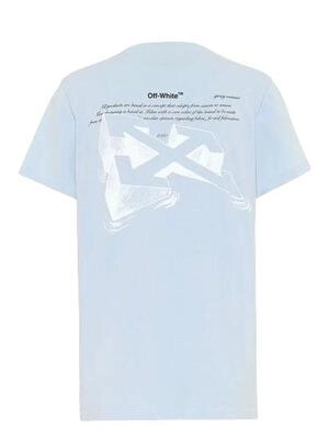Off-White Arrows Sketch Printed Short Sleeve T-shirt - Light Blue