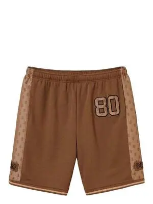 Supreme Ss18 Monogram Embroidered Sports Shorts - Brown