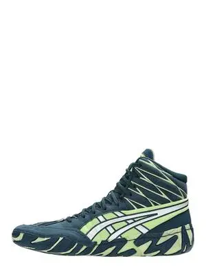 Asics Aggressor High-top Wrestling Sneakers - Tranquil Teal/lime Green