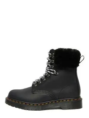 Dr. Martens 1460 Fur Lined Combat Boots - Black