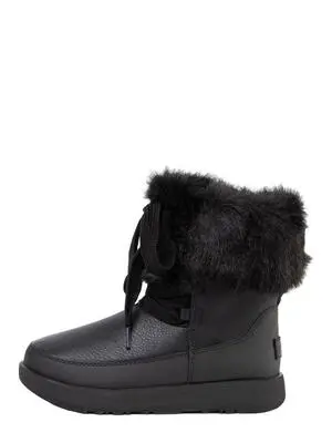 UGG UGG Gracie Waterproof Leather Lace-Up Boots Black