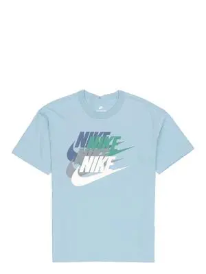 Nike Alphabet Large Logo Printing Sports Breathable Short Sleeve Blue T-shirt - Multi-color
