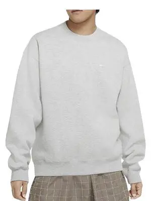 Nike Embroidered Logo Crewneck Long Sleeve - Grey