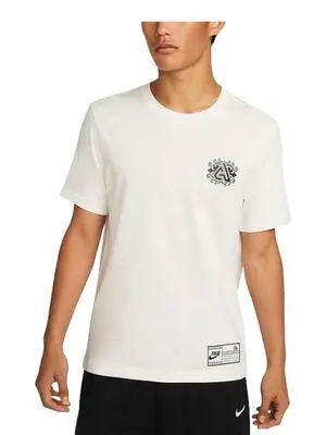 Nike Geometry Printing Round Neck Short Sleeve White T-shirt - Default Color