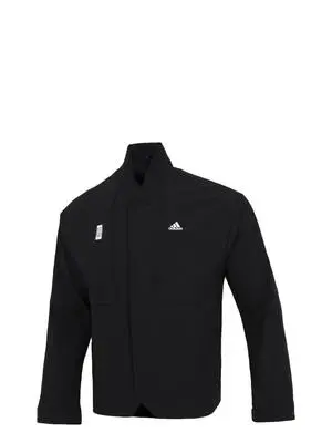 Adidas Splicing Solid Color Athleisure Casual Sports Jacket - Black