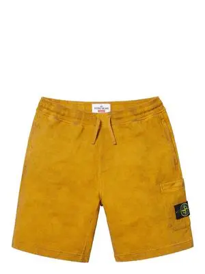 Supreme Ss19 X Stone Island Sweatshort Crossover Cargo Shorts - Yellow
