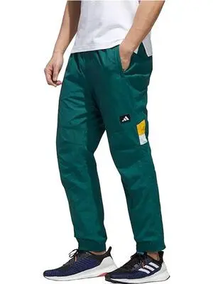 Adidas Ub Pnt Double Logo Colorblock Casual Sports Pants Forest - Green