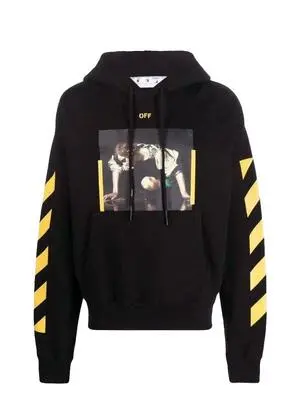 Off-White Caravaggio Print Hoodie - Black/yellow