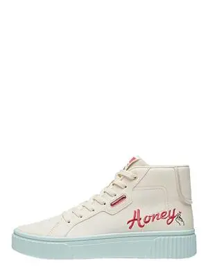 ANTA High Top Canvas Sneakers - Beige/blue/red
