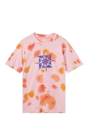 Nike Tie Dye Geometry Pattern Casual Round Neck Short Sleeve Orange T-shirt - Multi-color