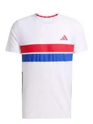 Adidas Adizero Retro Running T-shirt Asia Sizing 'white Blue Red - White/blue/red