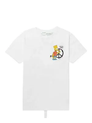 Off-White X The Simpsons/ The Simpsons Crossover Printing Short Sleeve Ordinary Version T-shirt - White