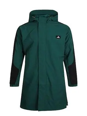 Adidas Hooded Fleece-lined Windbreaker Jacket - Green