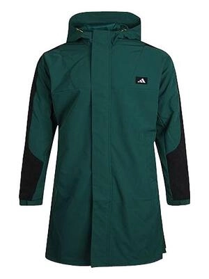 Adidas Hooded Fleece-lined Windbreaker Jacket - Green