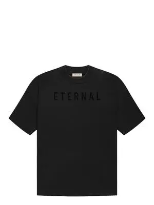 Fear Of God Logo Flocked Crewneck T-shirt - Black