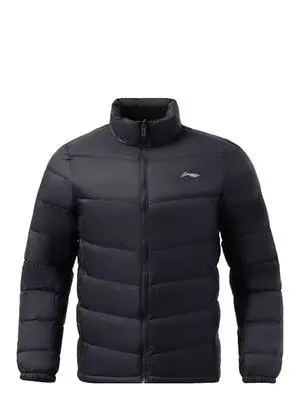 LI-NING Down Jacket With Stand Collar And Zip-up Closure - Black