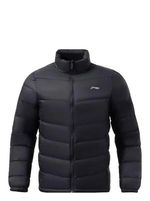 LI-NING Down Jacket With Stand Collar And Zip-up Closure - Black