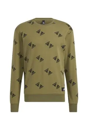 Adidas All-over Logo Print Crewneck Pullover - Default Color