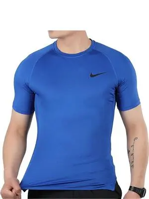 Nike Pro Training Tight Short Sleeve T-shirt - Blue