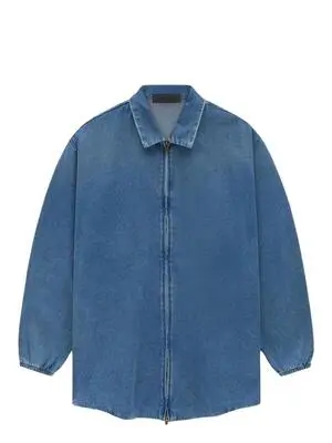 Fear Of God Fear Of God Essentials Ss24 Denim Overshirt 'medium Wash' Blue