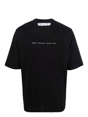 Off-White Fw21 Logo Round Neck Short Sleeve Slim Fit Version - Black