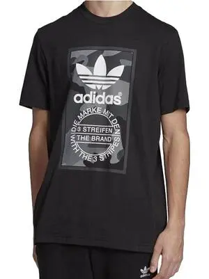 Adidas Originals Camouflage Print Short Sleeve Tee - Black