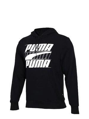 PUMA Large Logo Drawstring Hoodie - Black