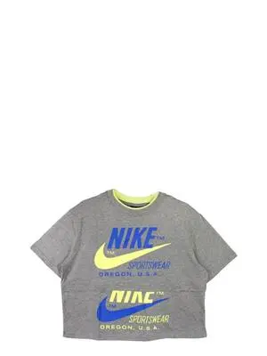 Nike Logo Splicing Casual Short Sleeve T-shirt - Grey/multi-color