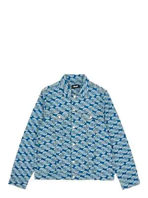 PALACE Full Print Long Sleeve Denim Jacket - Blue