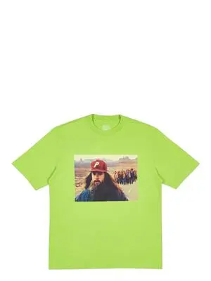 PALACE Character Printing Loose Round Neck - Green