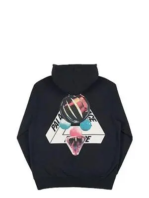 PALACE Graphic Print Hooded Sweatshirt - Black