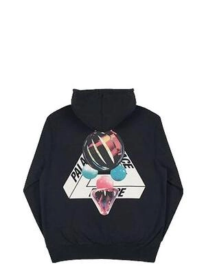 PALACE Graphic Print Hooded Sweatshirt - Black